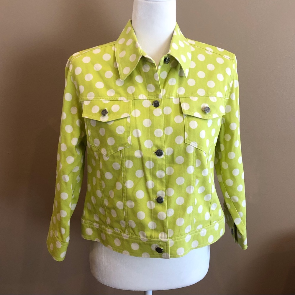 3 Sisters Lime Green And White Polka Dot Lightweight … - Gem